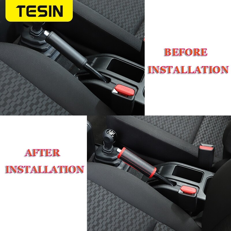 TESIN Handbrake Grips for Suzuki Jimny JB74 Leathe... – Grandado