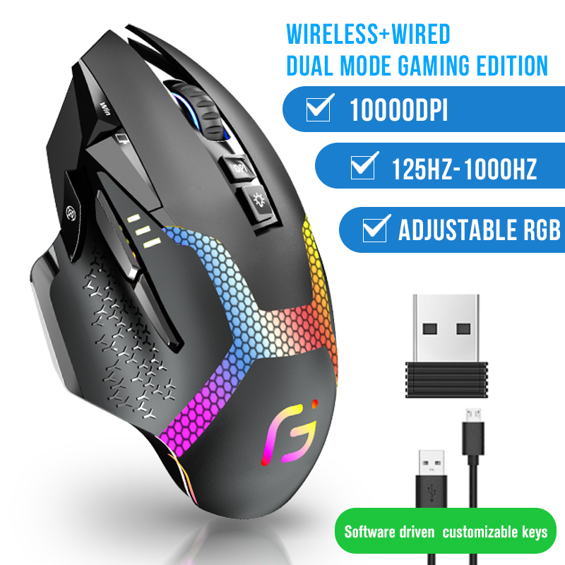 RGB Bluetooth 2.4G Wireless Wide Gaming Mouse 1280... – Grandado