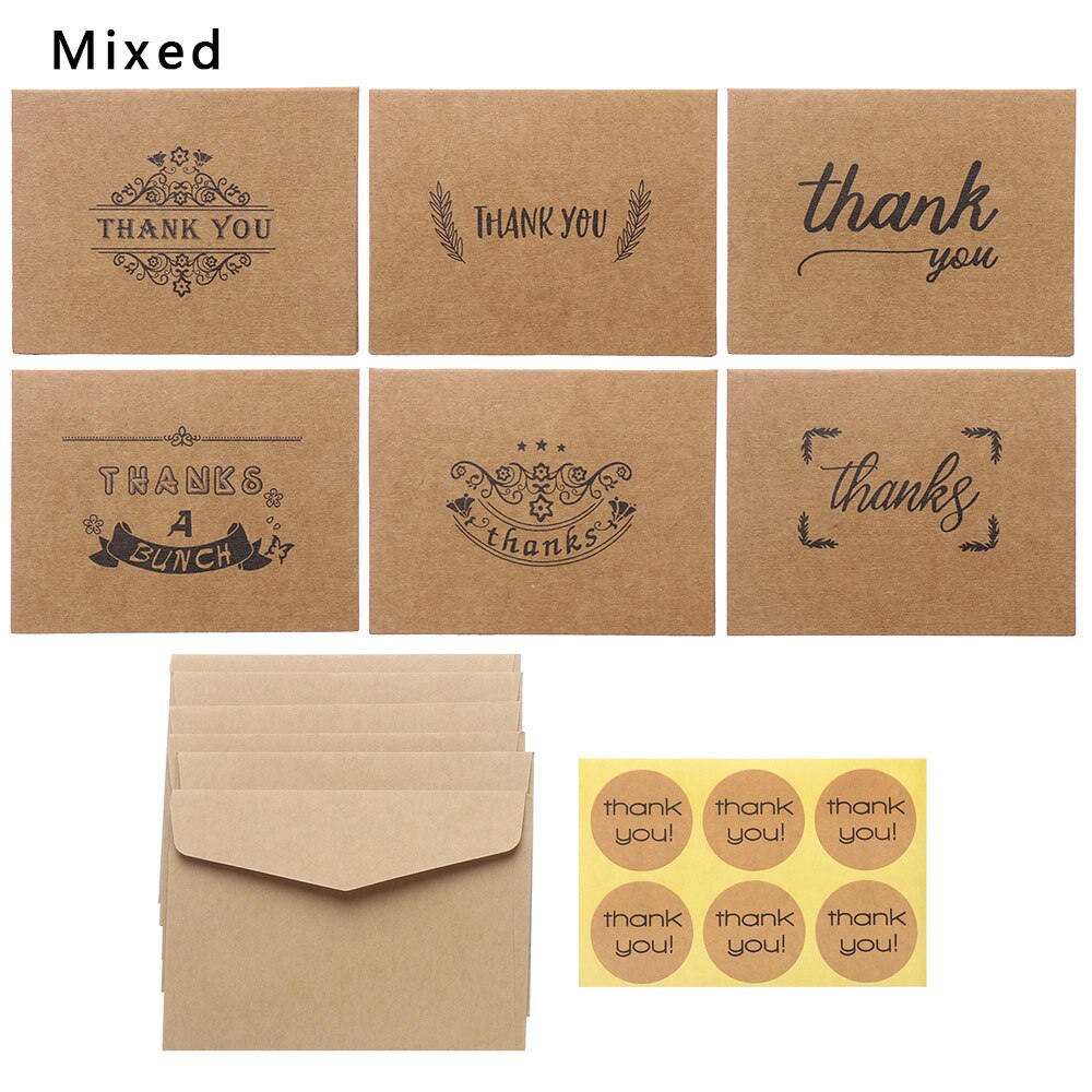 5Pcs Goud Reliëf Dank U Nota Kaarten Met Enveloppe... – Vicedeal