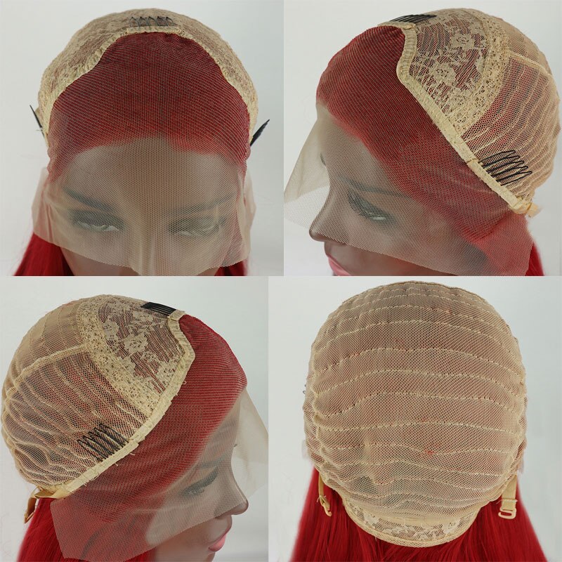 Bombshell Fire Red Synthetic Hair Lace Front Wig S... – Grandado