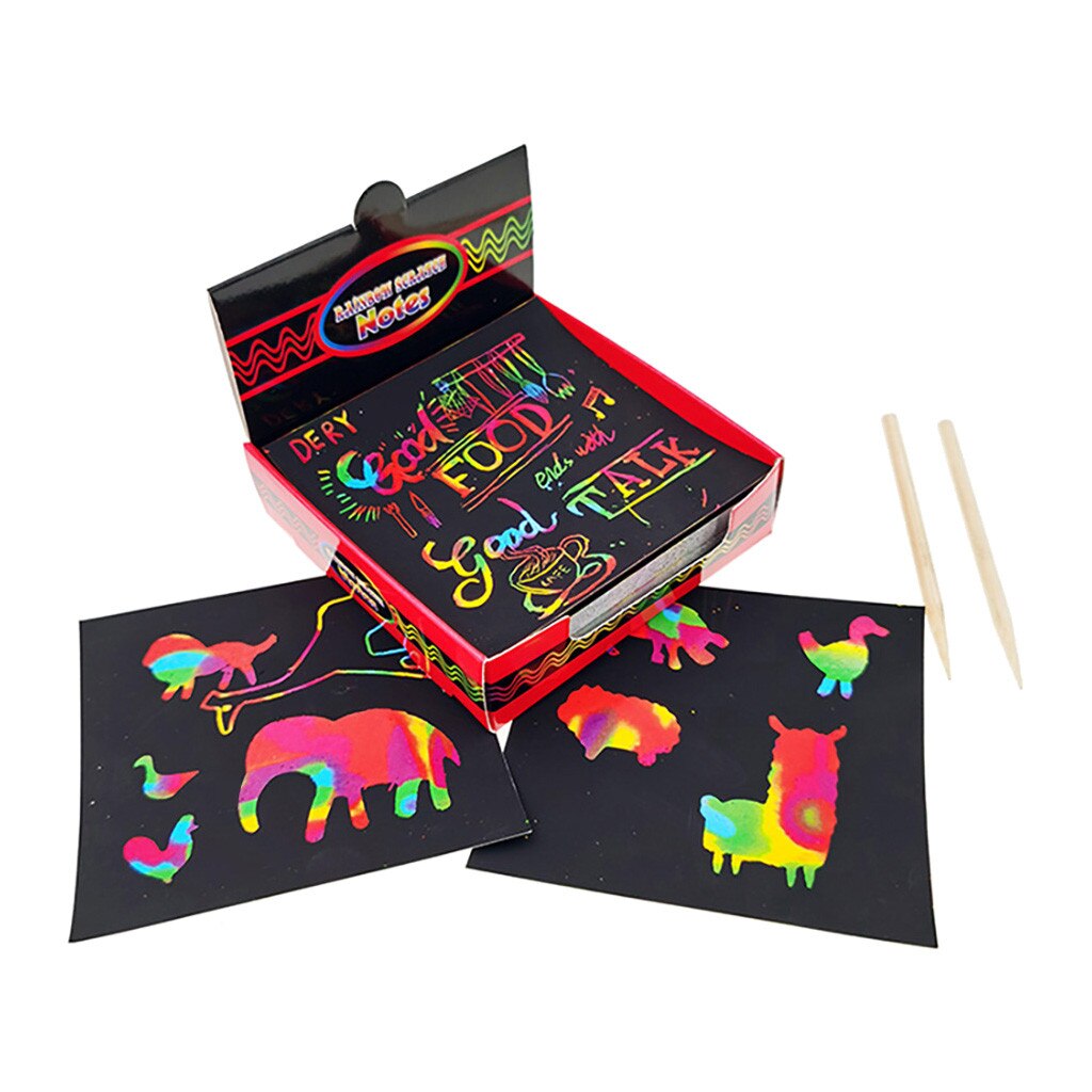 Scratch Magic Notes Set Scratch Doodle Art With 10... – Vicedeal