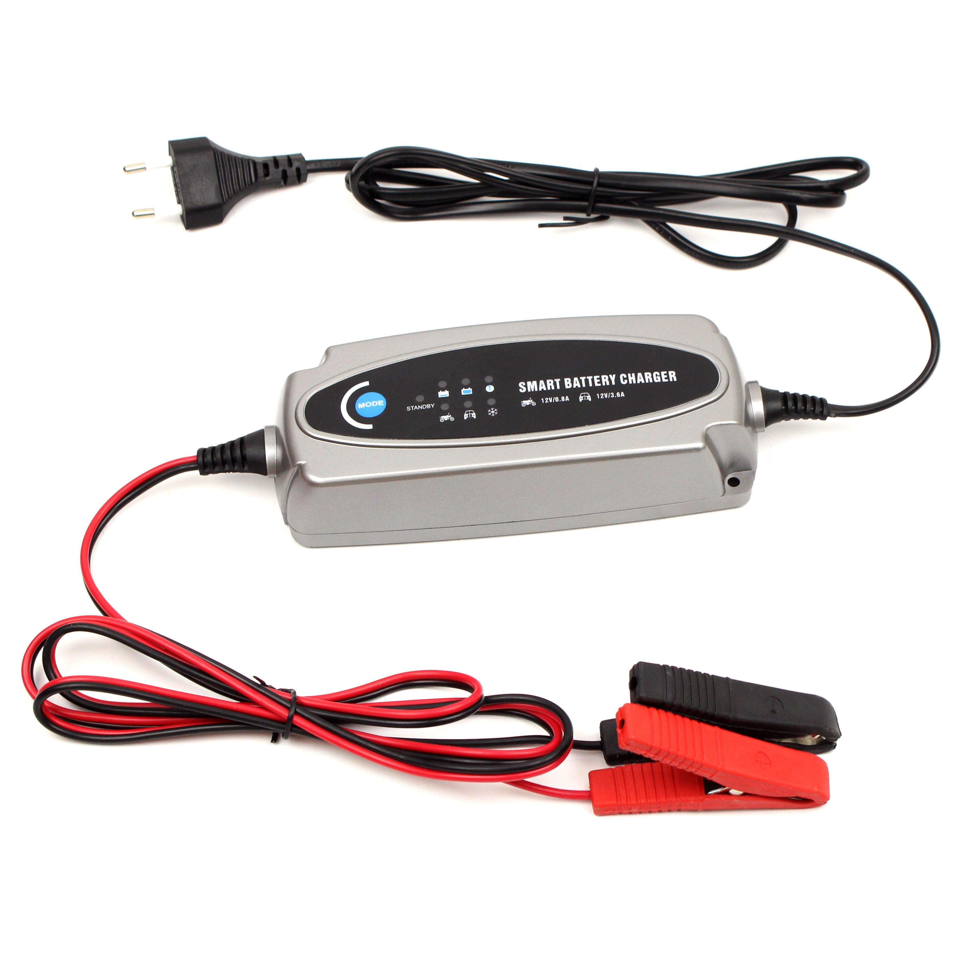 12 V 0.8A/3.6A Smart Battery Charger, laadstroom S... – Vicedeal