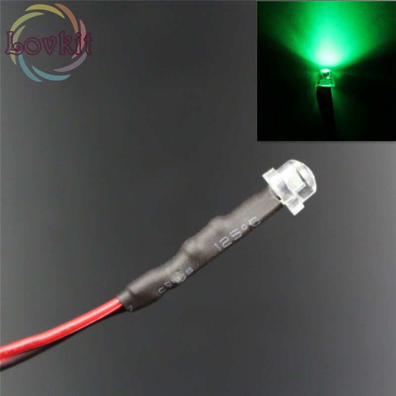 20pcs 5mm Pre-Wired Resistor Straw Hat Green 12V D... – Grandado