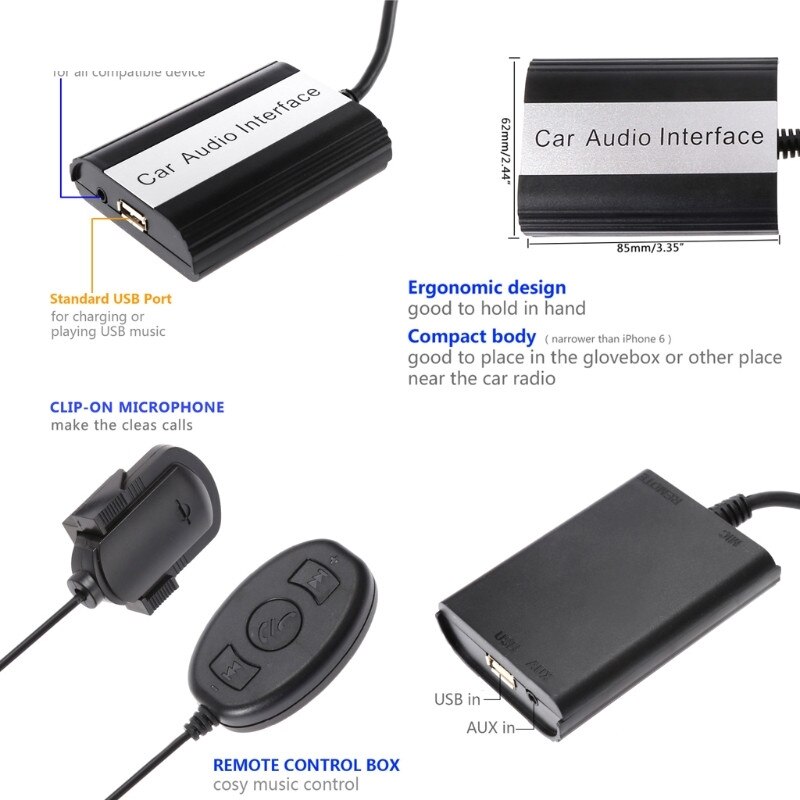 12 Pin Auto Car Bluetooth Music Handsfree Kits MP3... – Grandado