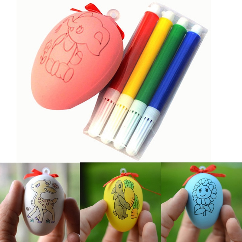 Coloring Water Color Pen & Egg Kids DIY Painting C... – Grandado