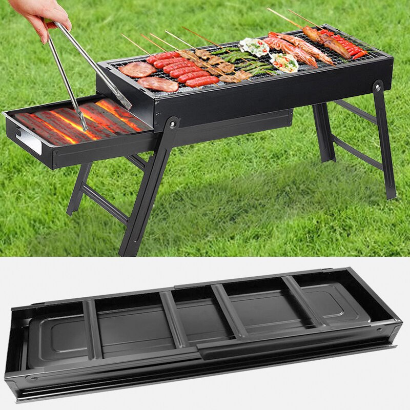 60x22cm BBQ Portable Folding Barbecue Charcoal Gri... – Vicedeal