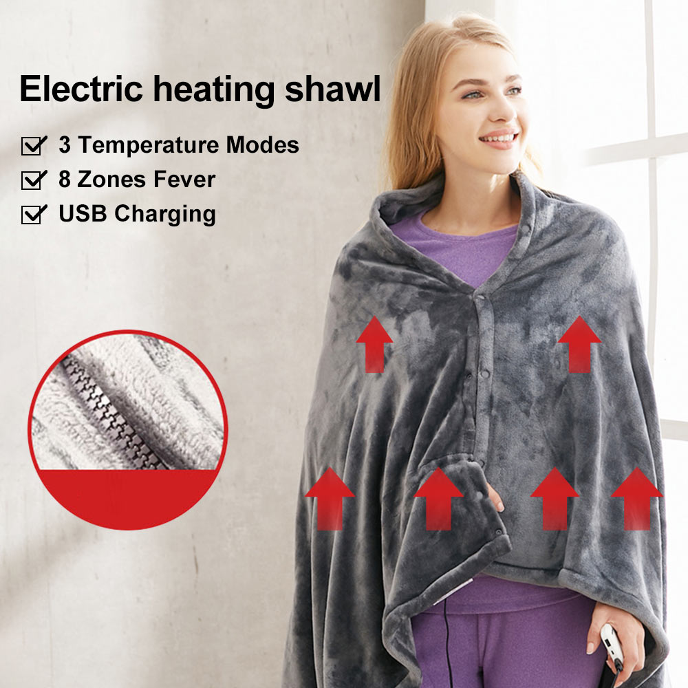 Electric Heated Blanket Shawl 3 Temperature Adjust... – Grandado
