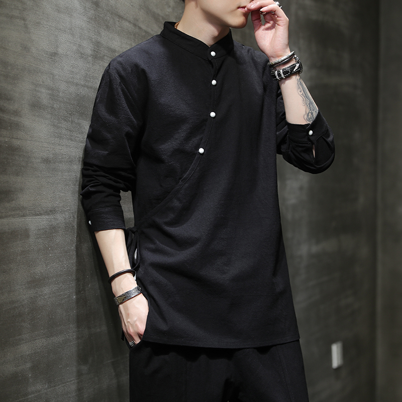 Chinese Style Plus Size Shirt Cotton Linen Tang Su... – Grandado