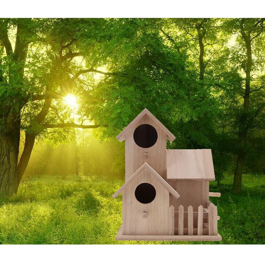 Bird House Outdoor Garden Patio Wooden Bird House ... – Grandado