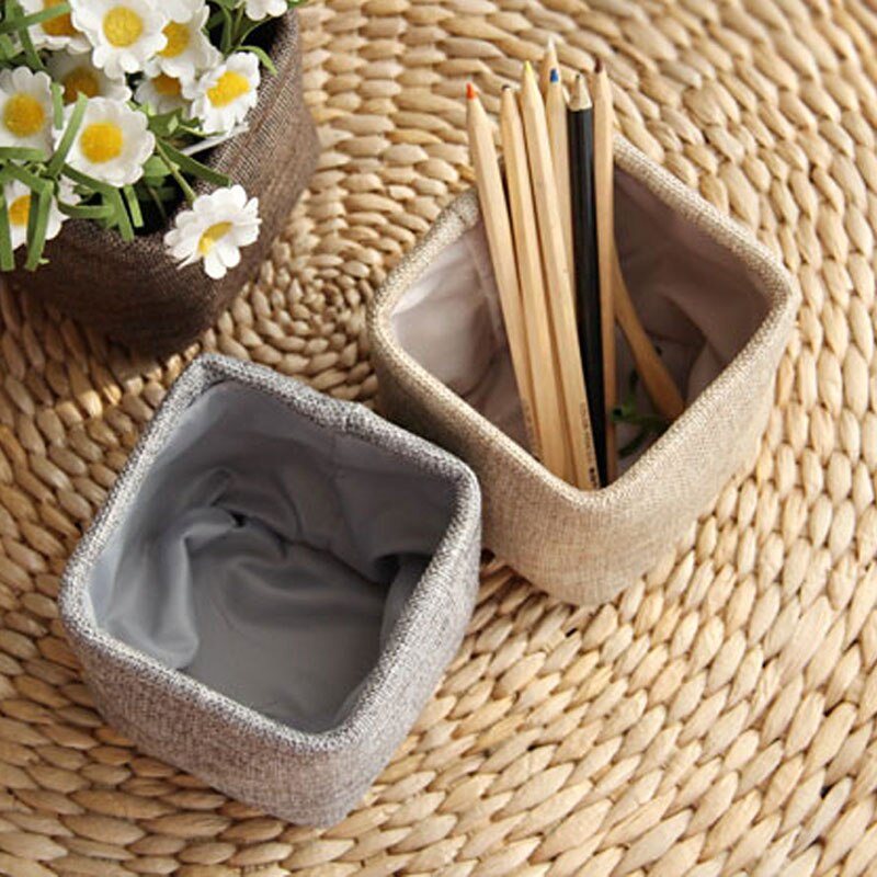 PHANTACI Mini Small Linen Pen Holder Desktop Boxes... – Vicedeal