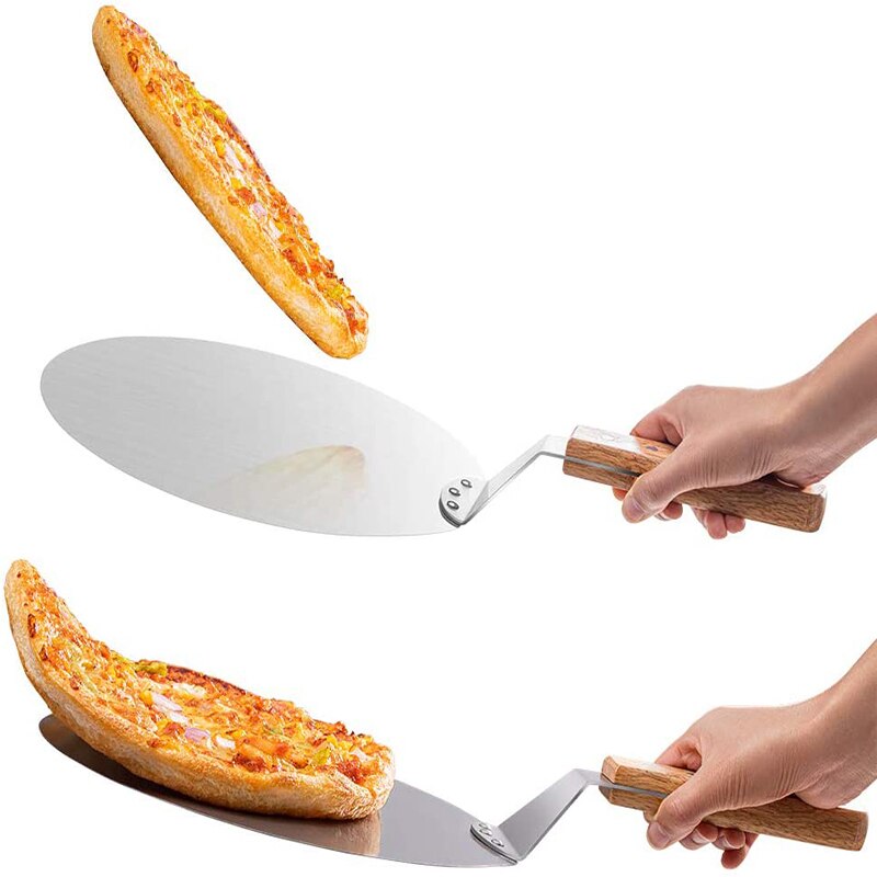 Pizza Shovel Aluminum Pizza Peel Shovel With Woode... – Grandado