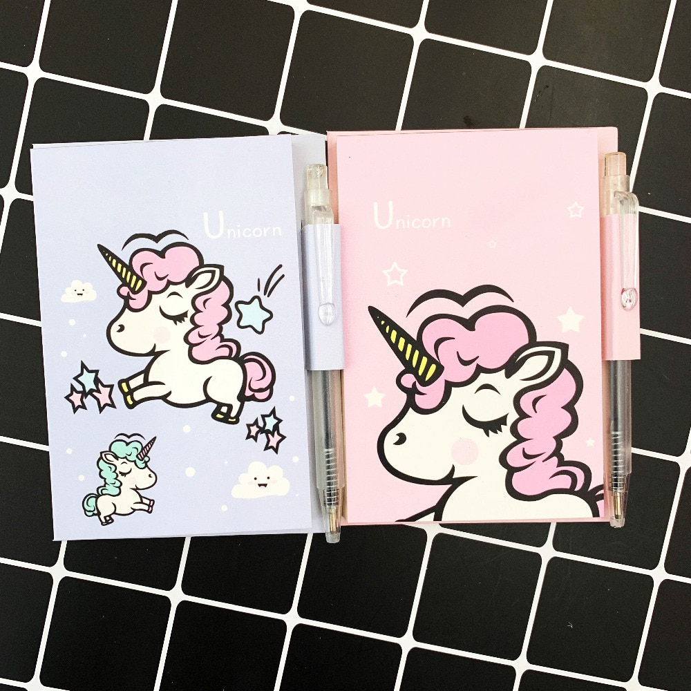 Cute Unicorn Set 1 Notebook+1 Ballpoint Pen Writin... – Grandado