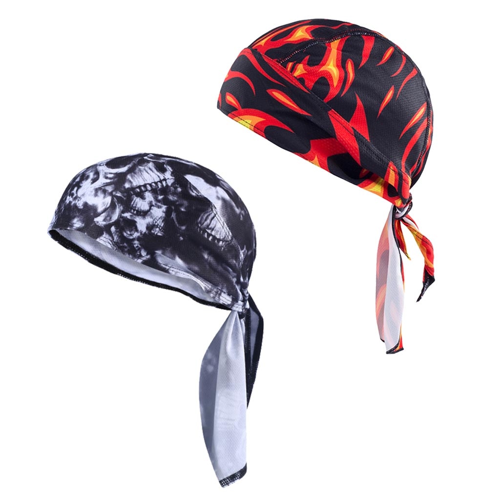 2 PCS Motorcycle Head Wrap Hat Scarf Cycling Cap B... – Grandado