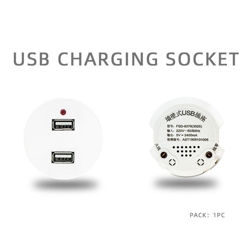 Atlectric USB Wall Socket White Crystal Glass Pane... – Grandado