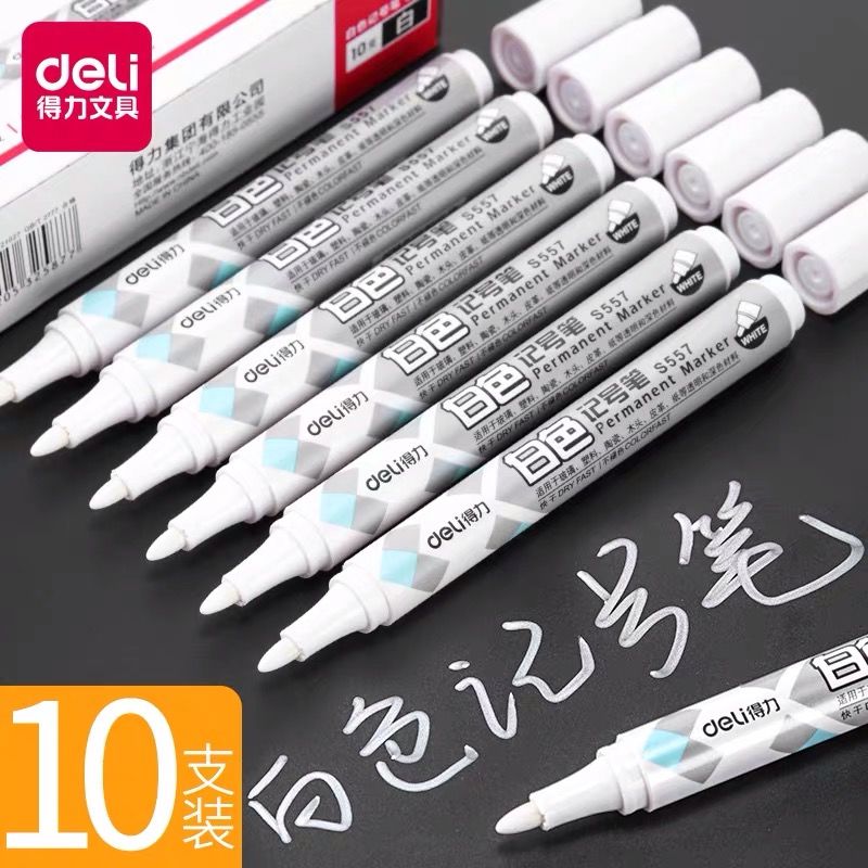 Deli Wit Marker Pen Waterdicht Non-Fading Verf Han... – Grandado