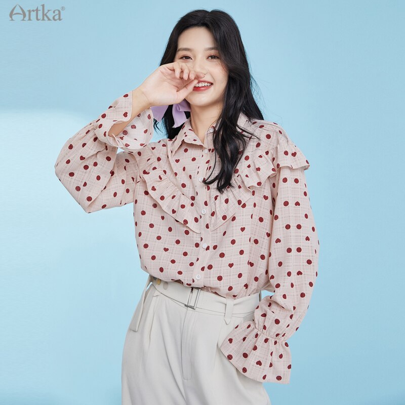 ARTKA Frühling Neue Frauen Bluse Elegante Jahrgang... – Grandado