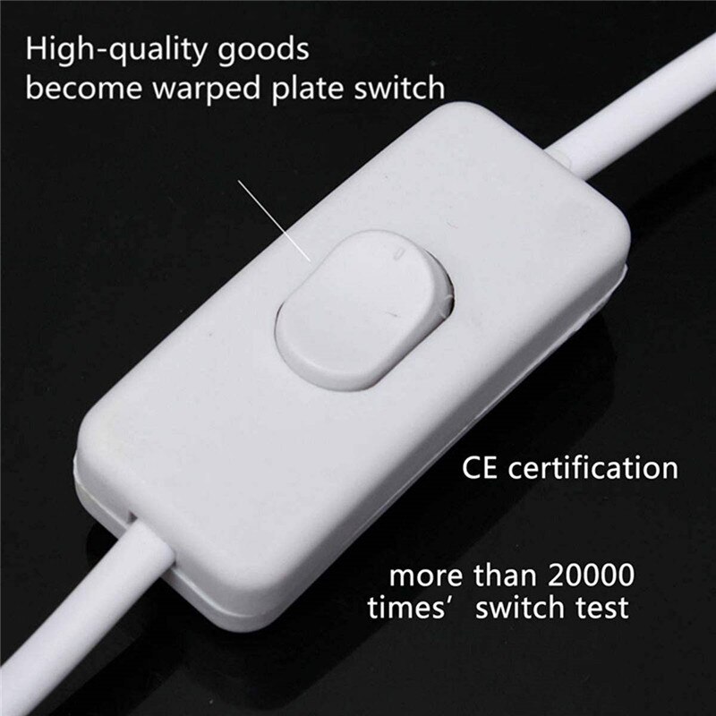 1.8M Black White Transparent Switch Cable Light Mo... – Grandado