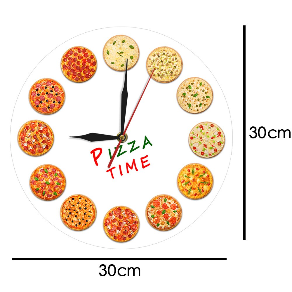 Different Tastes Pizza Time Modern Wall Clock Ital... – Grandado