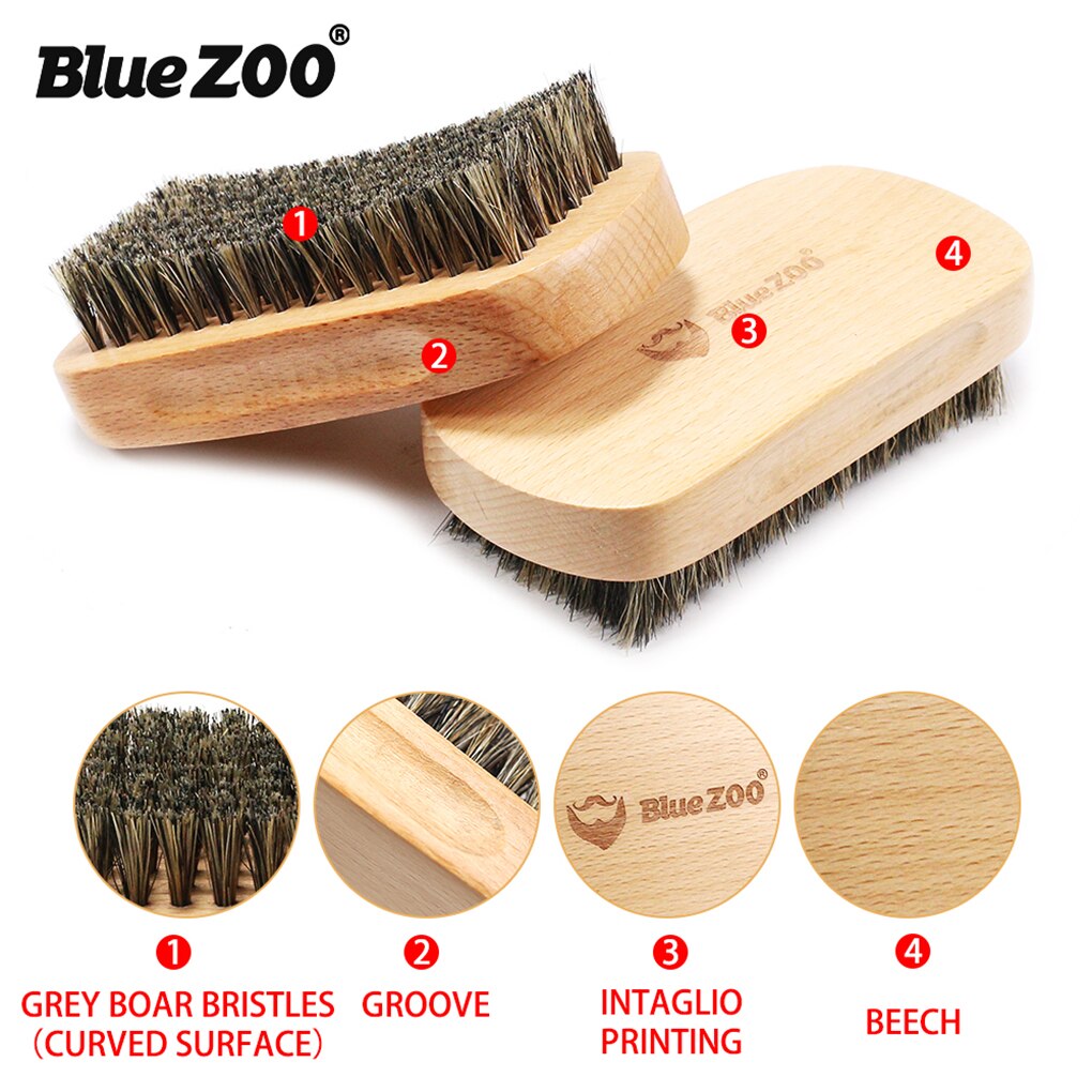 Blauw Dierentuin Draagbare Houten Ovale Borstel Ho... – Vicedeal