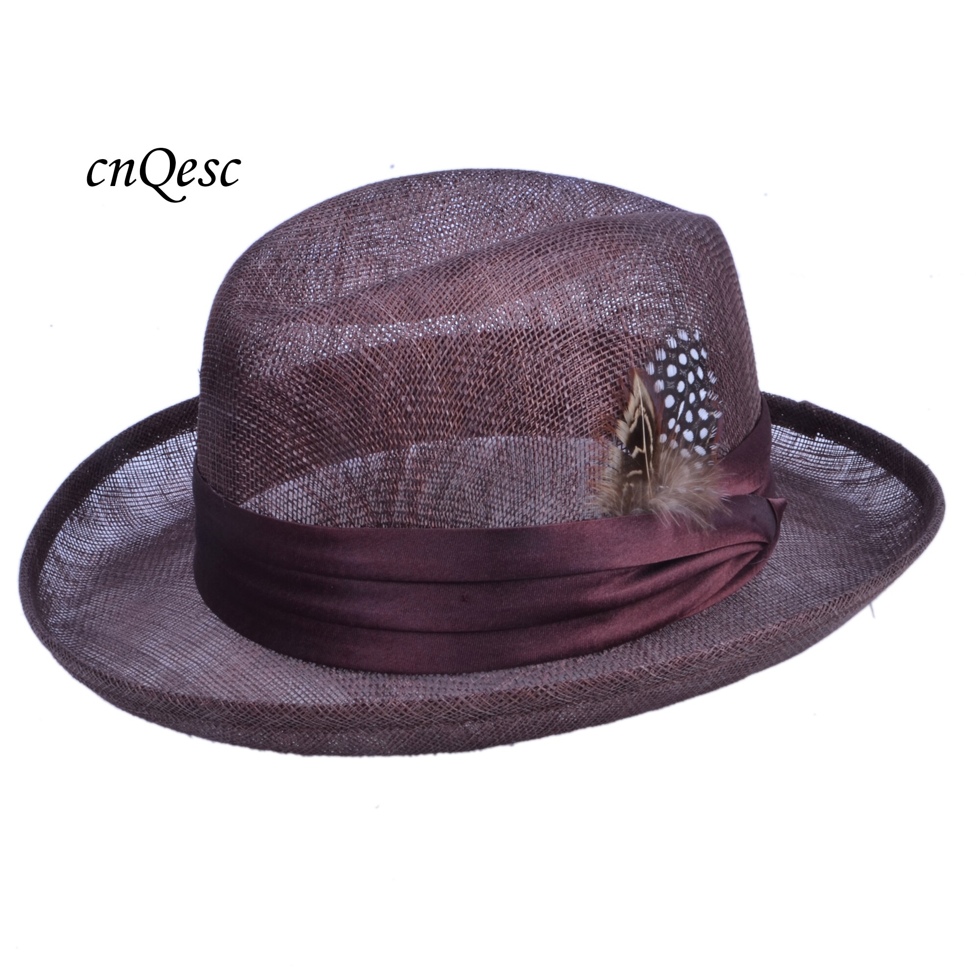 Small Brown Sinamay Hat fedora hat for derby weddi... – Vicedeal