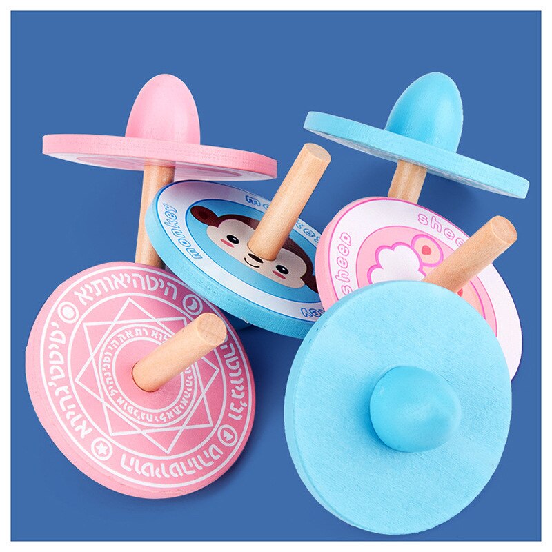 Wooden Small Spinning Top Baby Manual Rotating Toy... – Grandado