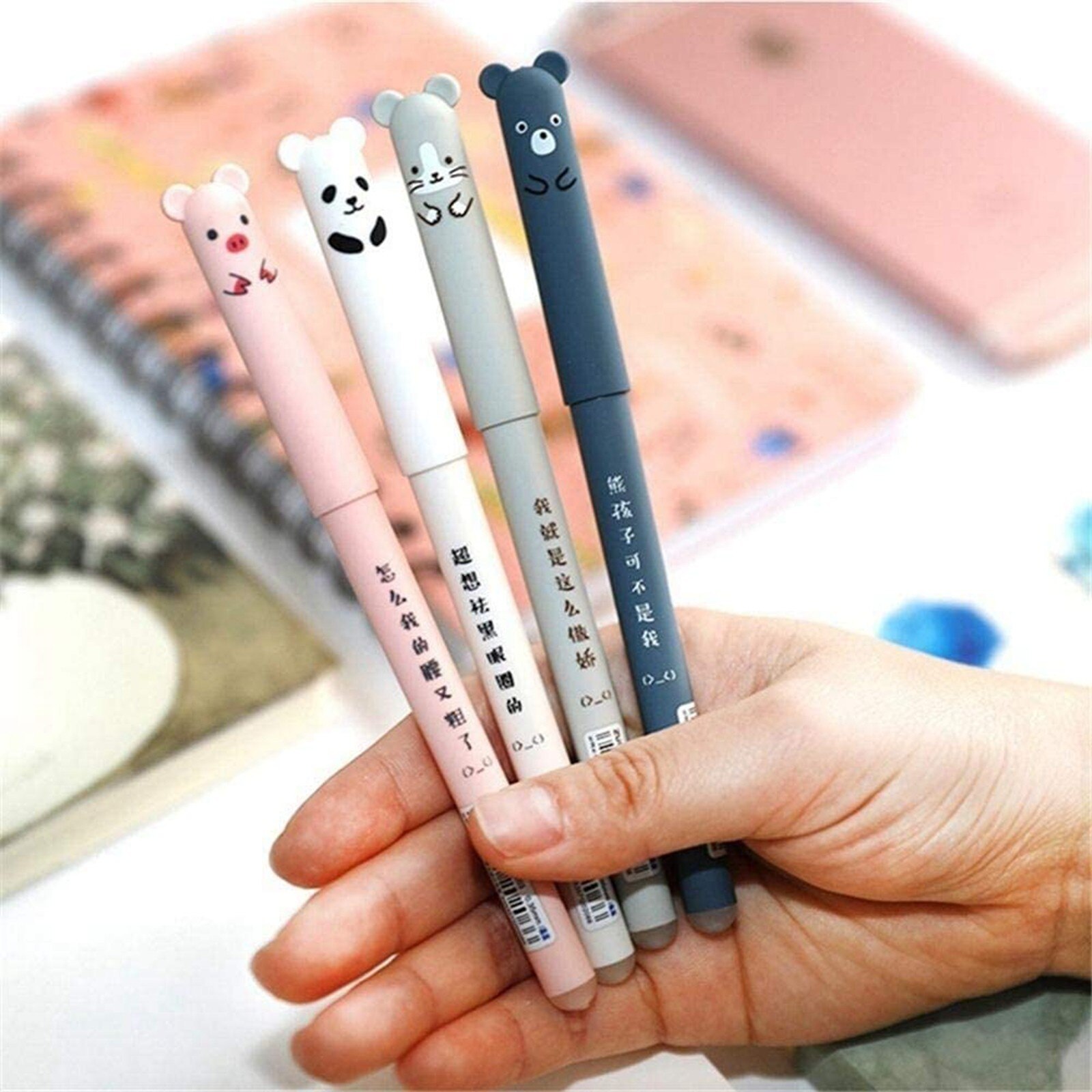 4 Stks/partij Cartoon Dieren Uitwisbare Pen 0.35Mm... – Vicedeal
