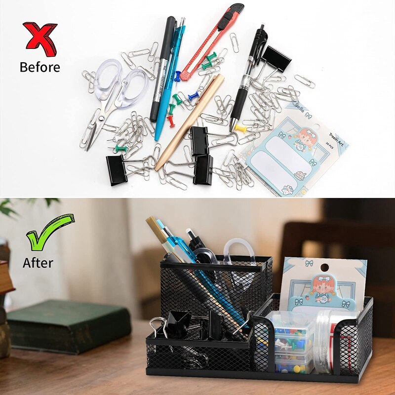 6PCS/Set Metal Desk Organization Pen Holder Organi... – Vicedeal