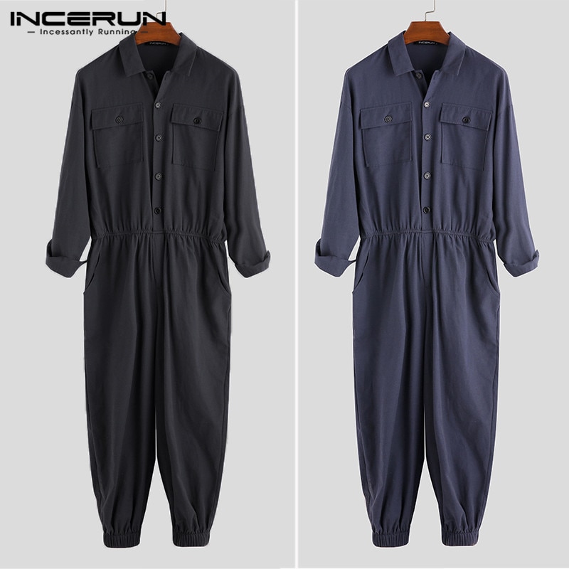 INCERUN Tooling Jumpsuit hombre tendencia Retro Co... – Grandado