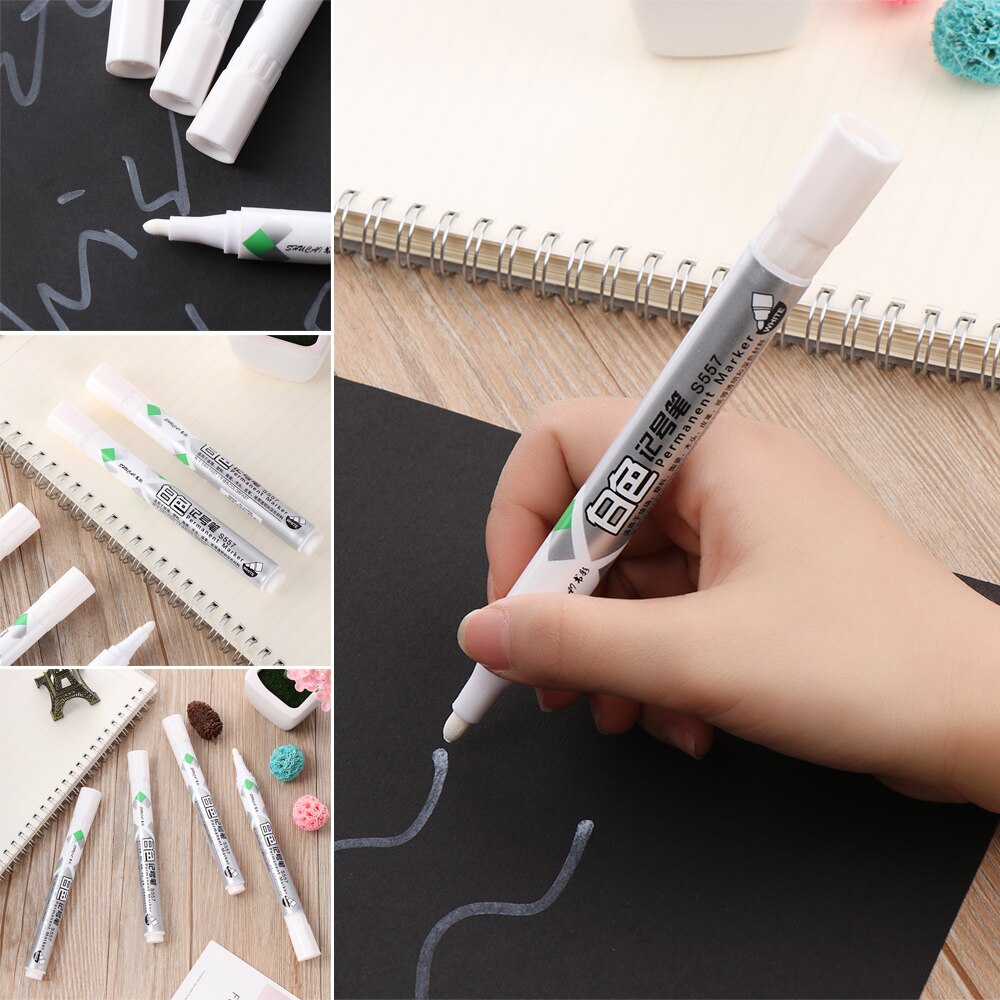 dauerhaft Marker Weiß Groß Öl-Tinte Marker Stift Schreibwaren 3mm Feine ...