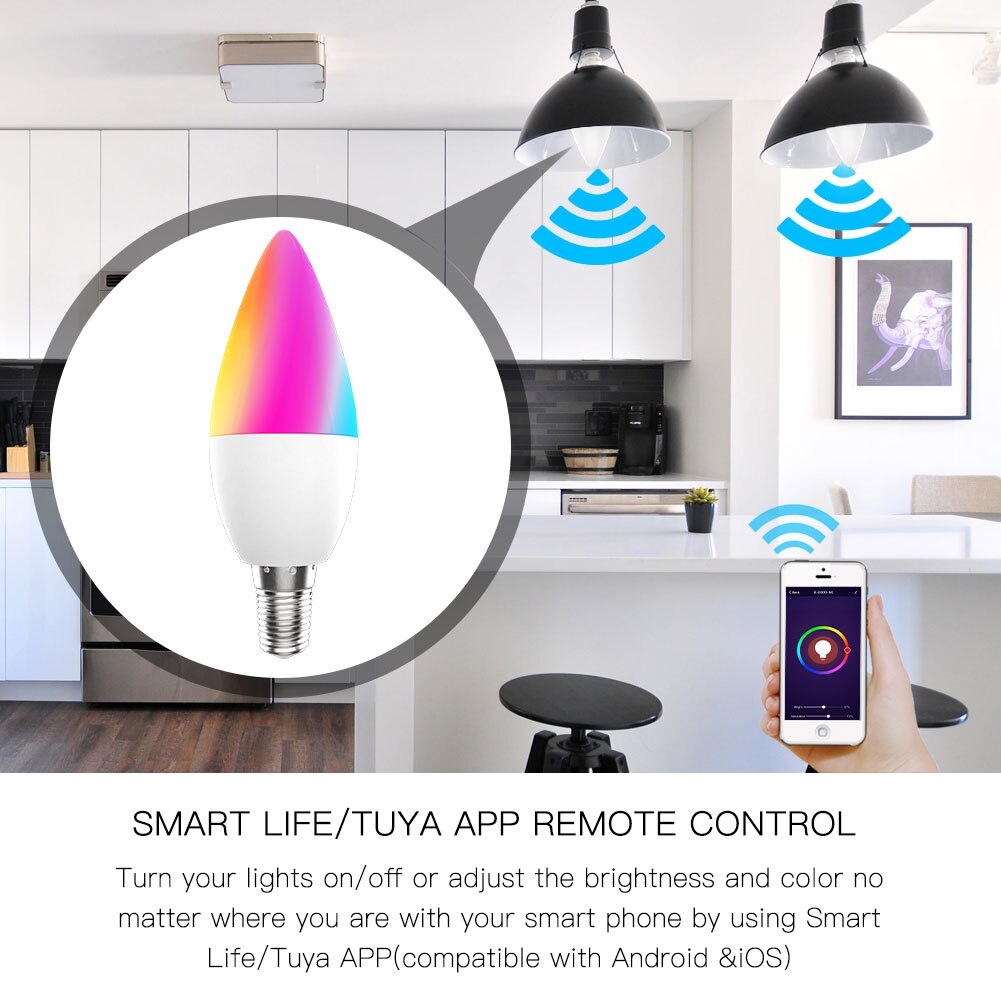 Smart WiFi Led-lampe RGB 2700-6500K C + W 4,5 W Di... – Vicedeal