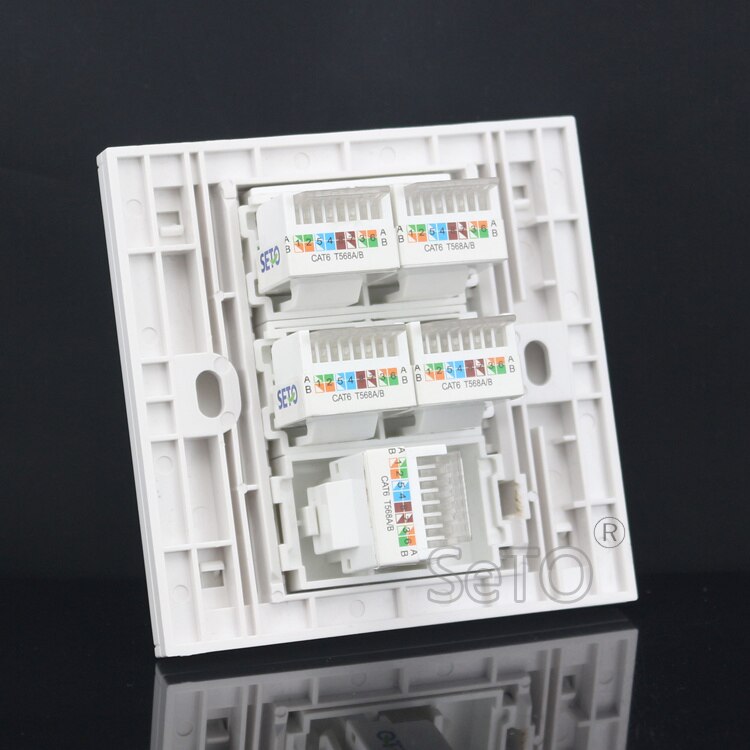 SeTo 86 Type Five Ports RJ45 Cat6 Network Ethernet... – Vicedeal