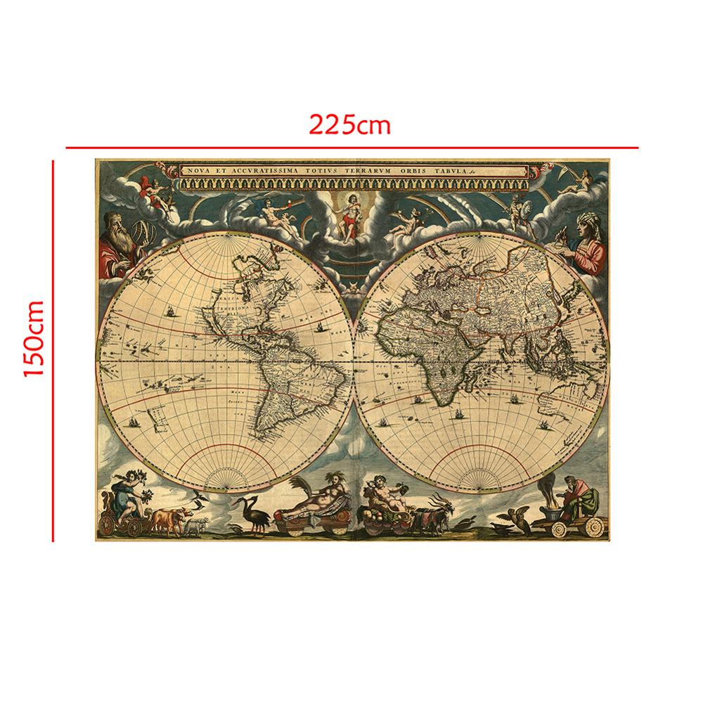 150x225cm Medieval Map Latin Portuguese Non-woven ... – Vicedeal