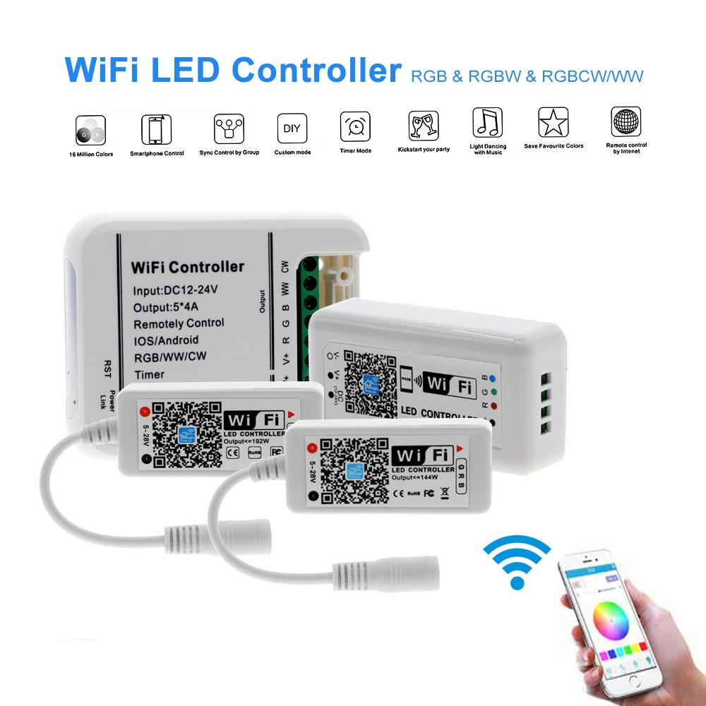 Led Smart Controller Wifi Rgb Rgbw Rgbcct DC12-24V... – Grandado