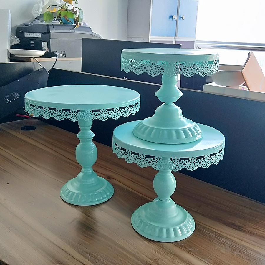 blue color round cake stand sets 3pcs/lot – Vicedeal
