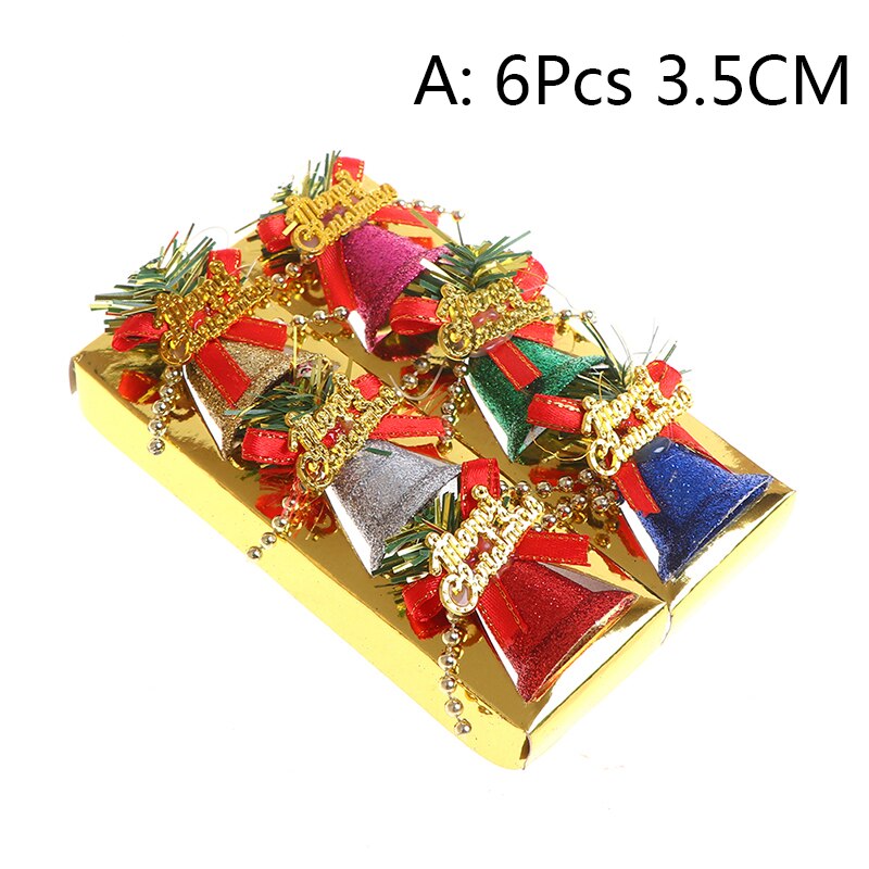 6Pcs/Box Christmas Bells Kit Hanging Ornament Mini... – Grandado