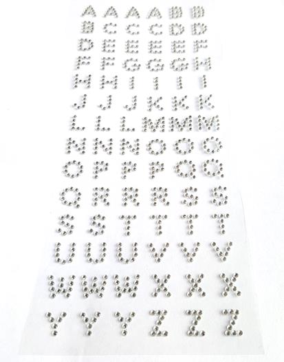 2sheet Mix Color Crystal Alphabet LETTER NUMBER St... – Vicedeal