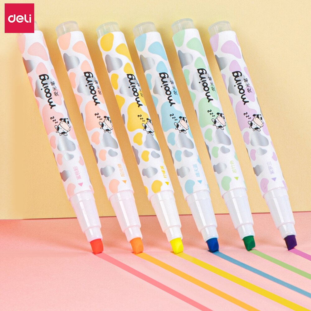 Deli Markers 6 Stuks Set Kleuren Leuke Markeerstif... – Vicedeal