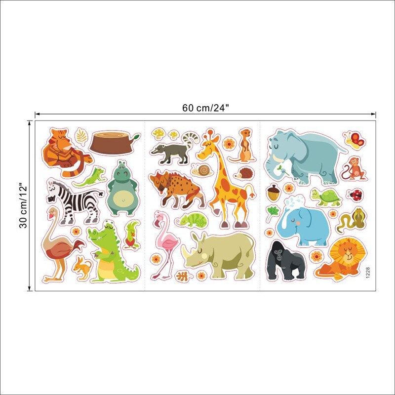 Jungle Dieren Muurstickers Voor Kinderkamer Safari... – Vicedeal