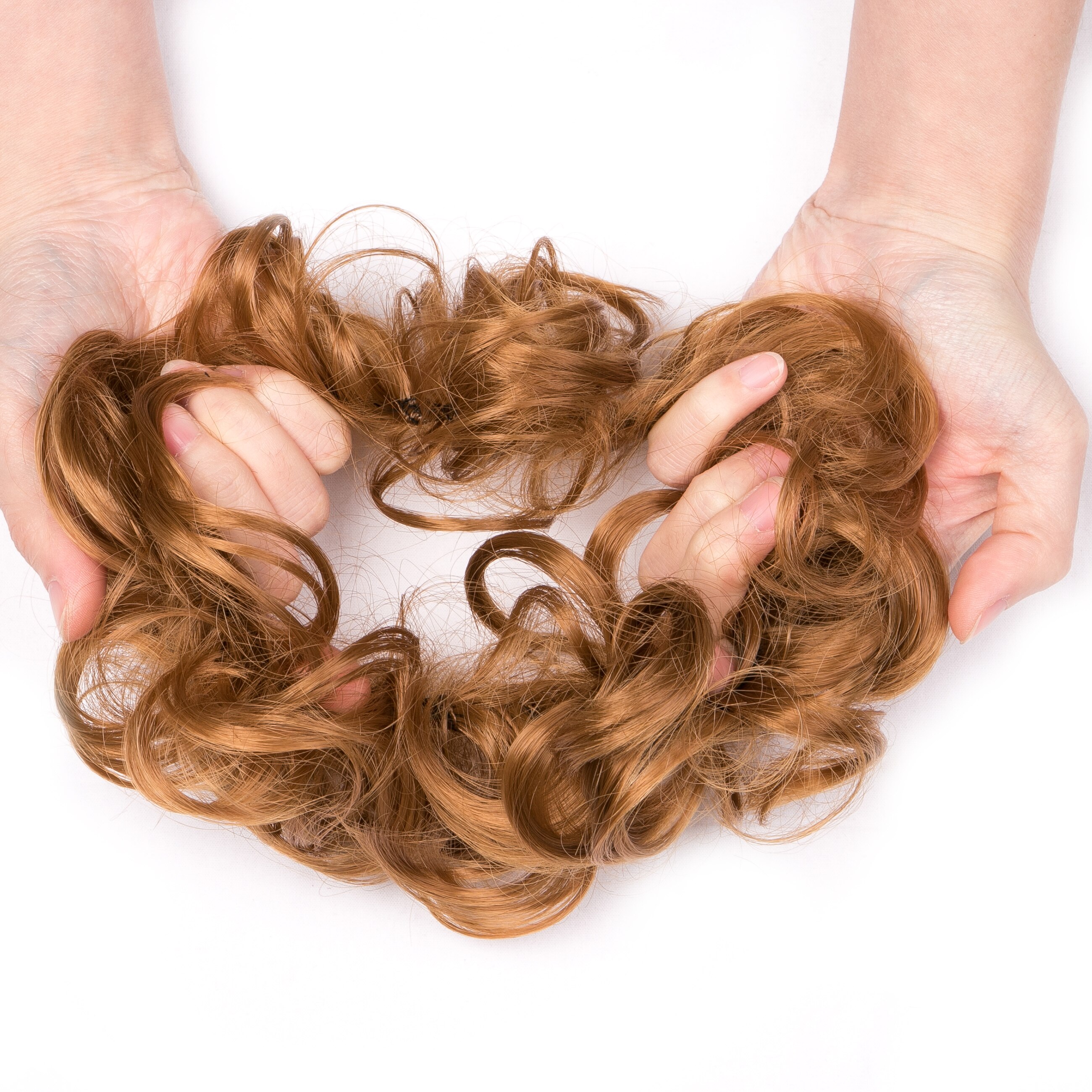 Verves tjejer lockigt scrunchie chignon med gummib... – Grandado