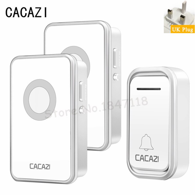CACAZI White EU Plug-in Wireless Door Bell Waterpr... – Grandado