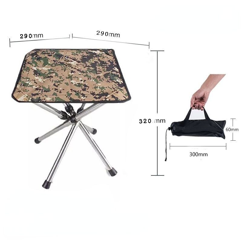Outdoor Telescopic Folding Stool Portable Stainles... – Vicedeal