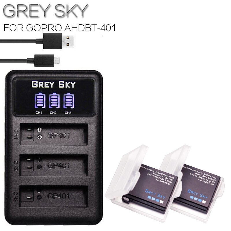 1680 Mah Gopro Hero 4 Batterij Vervanging + Led 3-... – Vicedeal