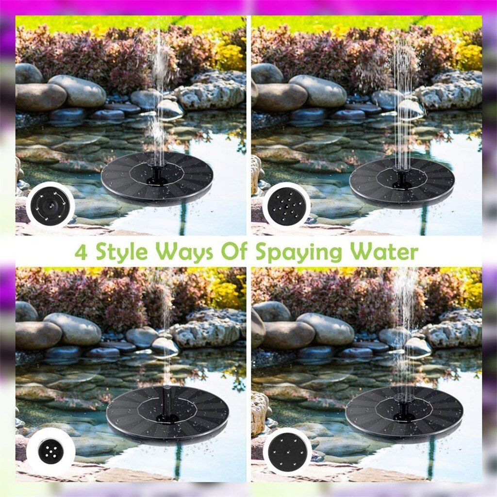 4 Nozzle Solar Powered Fountain Garden Pool Pond D... – Vicedeal