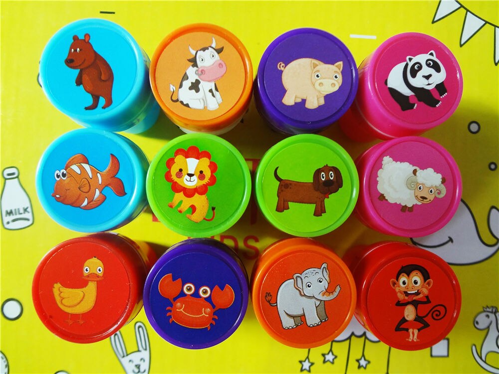 10pcs/Set Children Toy Stamps Cartoon Animals Frui... – Grandado
