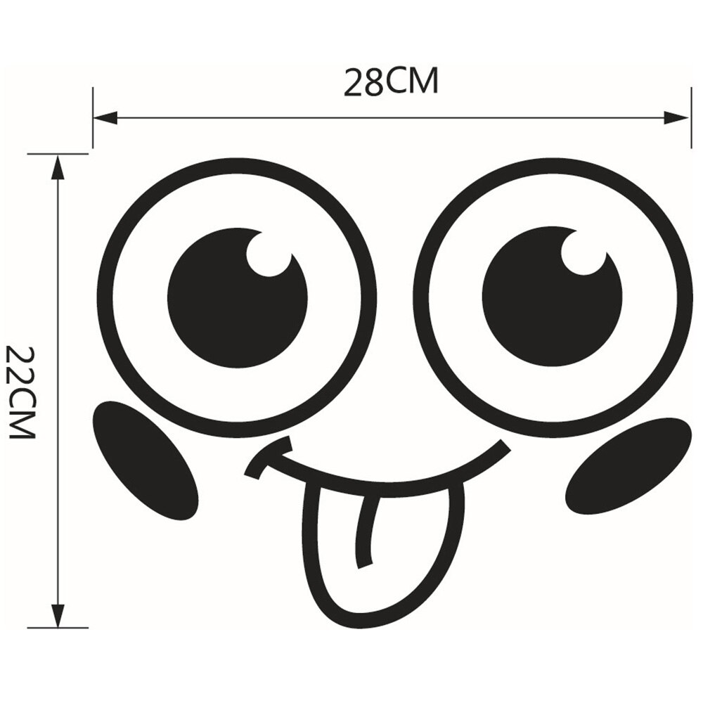 Removable PVC Wall Sticker Big Eyes Smile Face Dec... – Grandado