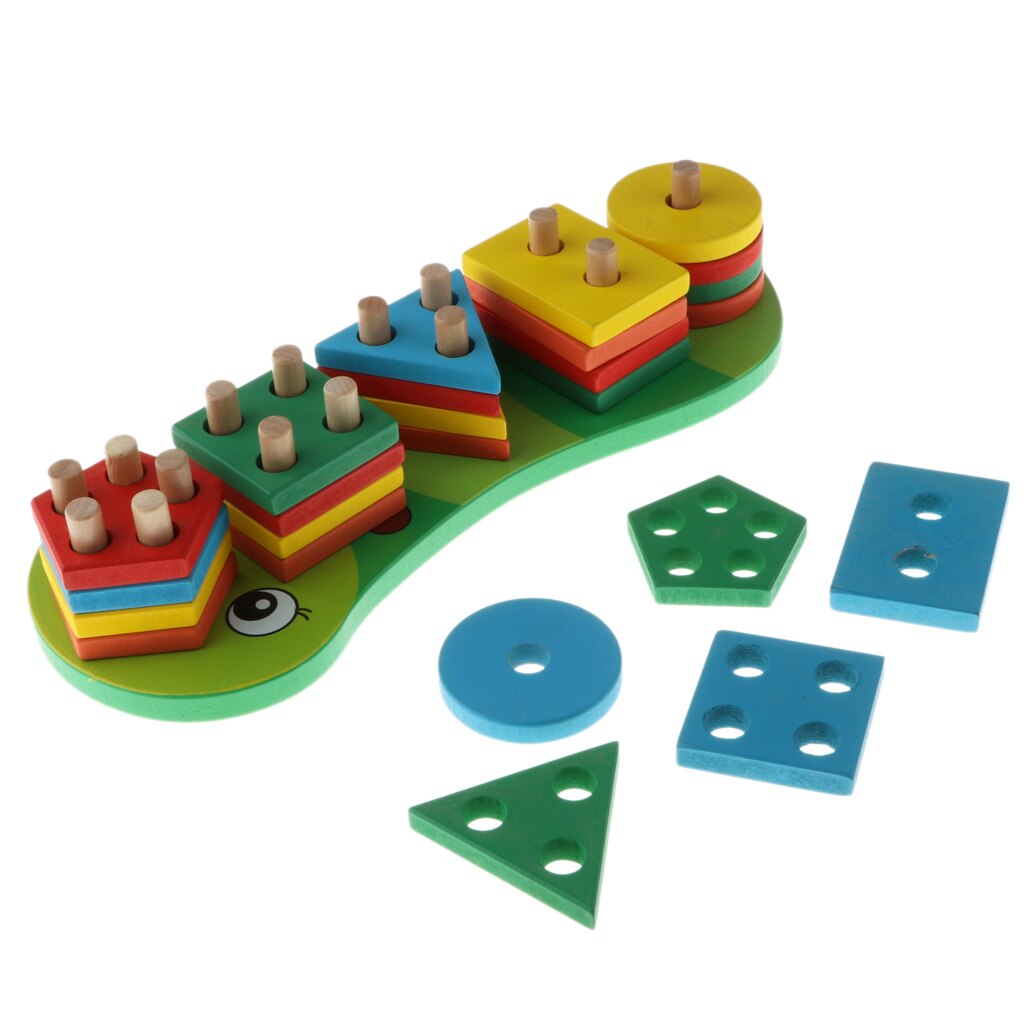 Wooden Geometric Stacking Shape Matching Toys For ... – Vicedeal