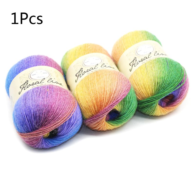 Soft Worsted Yarn Rainbow Gradient Colors DIY Baby... – Vicedeal
