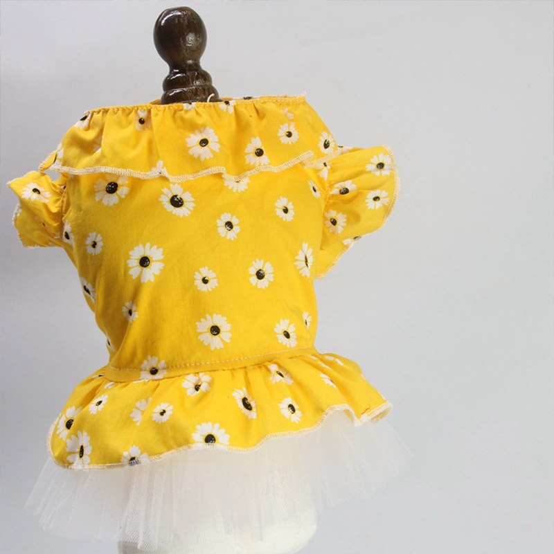 Daisy Print Dog Dress Puppy Pet Clothes for Medium... – Grandado