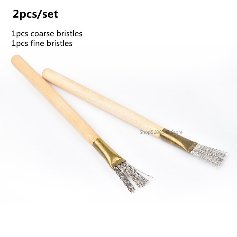 2PCS SET Ceramic Art Texture Wire Brush Wooden Han... – Grandado