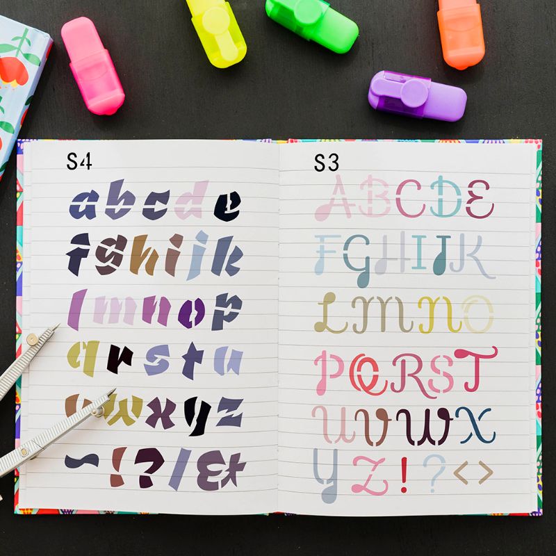 24 Sheets Engels Letters Tekening Sjabloon Stencil... – Grandado